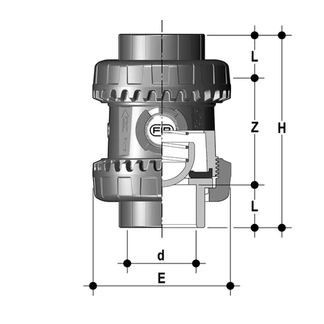 SSEAC - ZAWÓR ZWROTNY ZE SPRĘŻYNĄ TRUE UNION EASYFIT